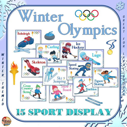 Winter Olympic Sports Display: 15 Sport- Full Page and Quarter Page ...