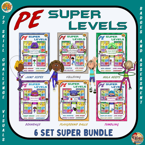 PE Super Level Series- 6 Set SUPER BUNDLE with Badges and Assessment ...