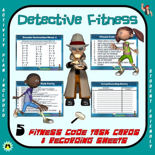 PE Activities: Detective Fitness- 5 Fitness Code Task Cards and ...
