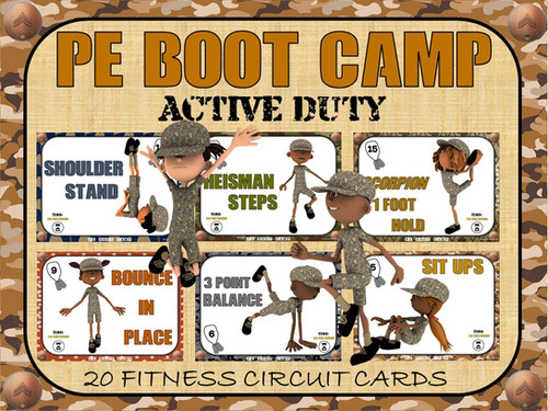 PE BOOT CAMP SERIES: Active Duty- 20 Fitness Circuit Cards ...