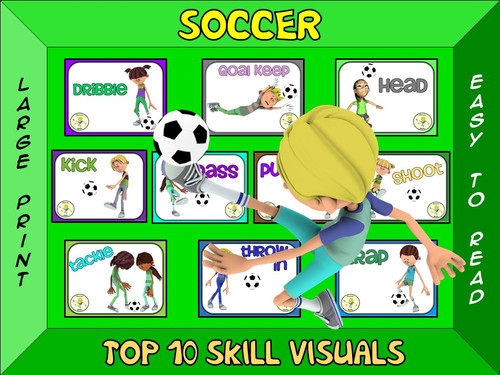 Soccer- Top 10 Skill Visuals- Simple Large Print Design | capnpetespowerpe