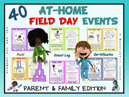 40 At-Home Field Day Events- Parent and Family Edition | capnpetespowerpe
