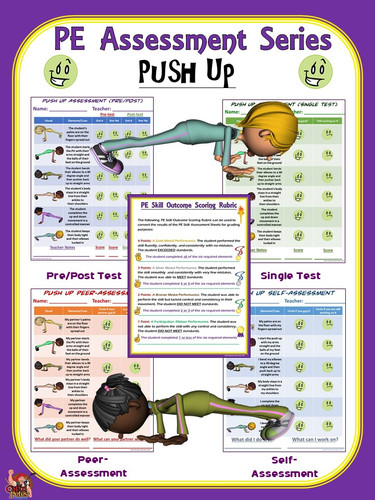 PE Assessment Series: Push up- 4 Versions | capnpetespowerpe