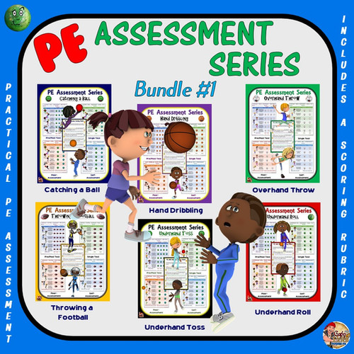 PE Assessment Series: Bundle 1- Catching, Dribbling, Throwing, Rolling ...