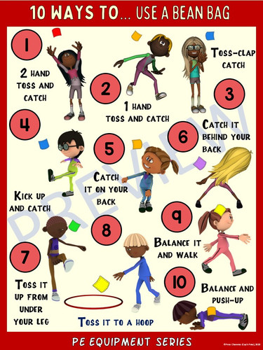 10 Ways to use a Bean Bag: PE Equipment Visual Series | capnpetespowerpe