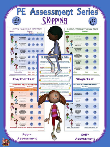 PE Assessment Series: Skipping- 4 Versions | capnpetespowerpe