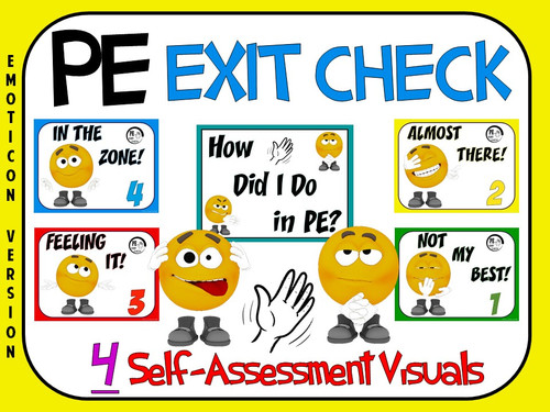 PE Exit Check- 4 Self-Assessment Visuals- Emoticon Version ...