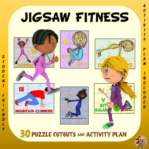 JIGSAW FITNESS - 30 Puzzle Cutouts & Activity Plan | capnpetespowerpe