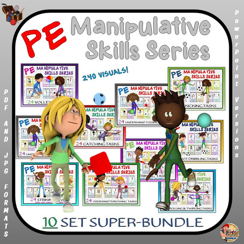 PE Manipulative Skills Series- 10 Set SUPER BUNDLE | capnpetespowerpe