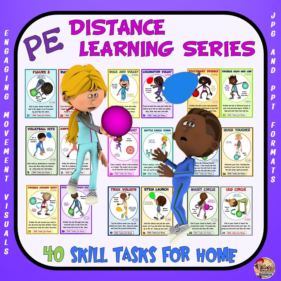 PE Distance Learning Series: 40 PE Skill Tasks for Students at Home ...