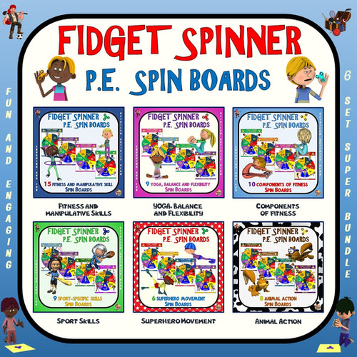Fidget Spinner PE Spin Boards- 6 Set Super Bundle | capnpetespowerpe
