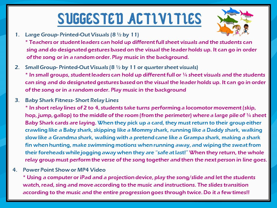 Baby Shark- Movement Activity Visuals and PowerPoint Show ...