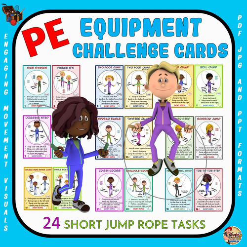 PE Equipment Challenge Cards - 24 Short Rope Tasks (includes PowerPoint ...