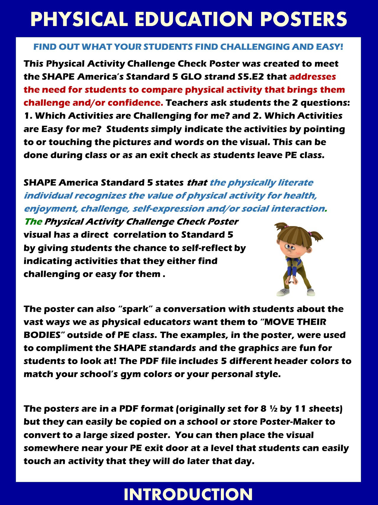 PE Poster: Valuing Physical Activity Series- Activity Challenge Check ...