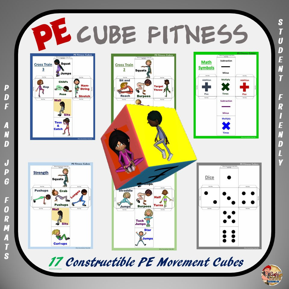 PE Cube Fitness- 17 Constructible PE Movement Cubes | capnpetespowerpe