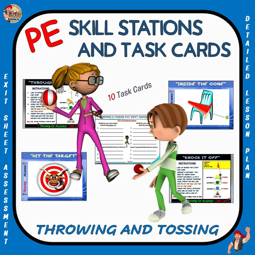 PE Skill Stations and Task Cards- Throwing and Tossing | capnpetespowerpe
