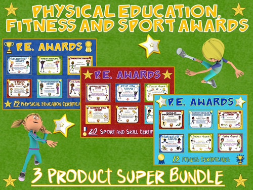 Physical Education, Fitness and Sport Awards- 3 Product Super Bundle ...