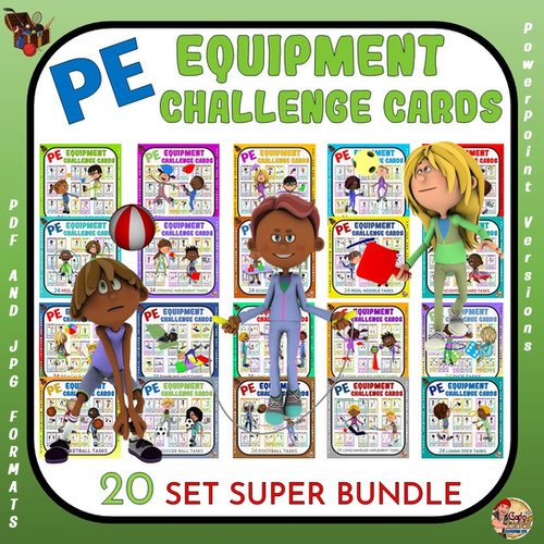 PE Equipment Challenge Cards - 20 Set SUPER BUNDLE (includes Power ...