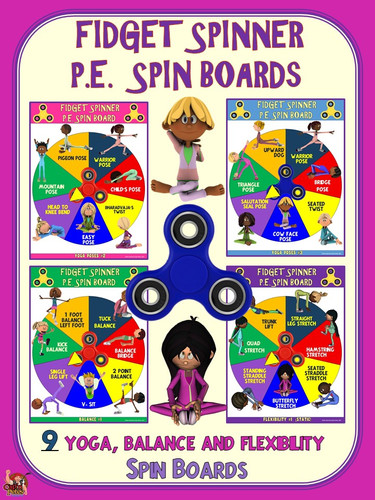 Fidget Spinner PE Spin Boards- 9 YOGA, Balance and Flexibility Spin ...