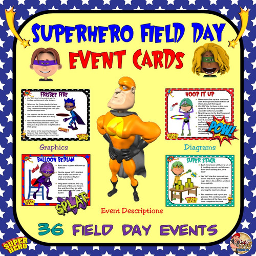 Superhero Field Day- 36 Superhero-Themed Field Day Event Cards ...