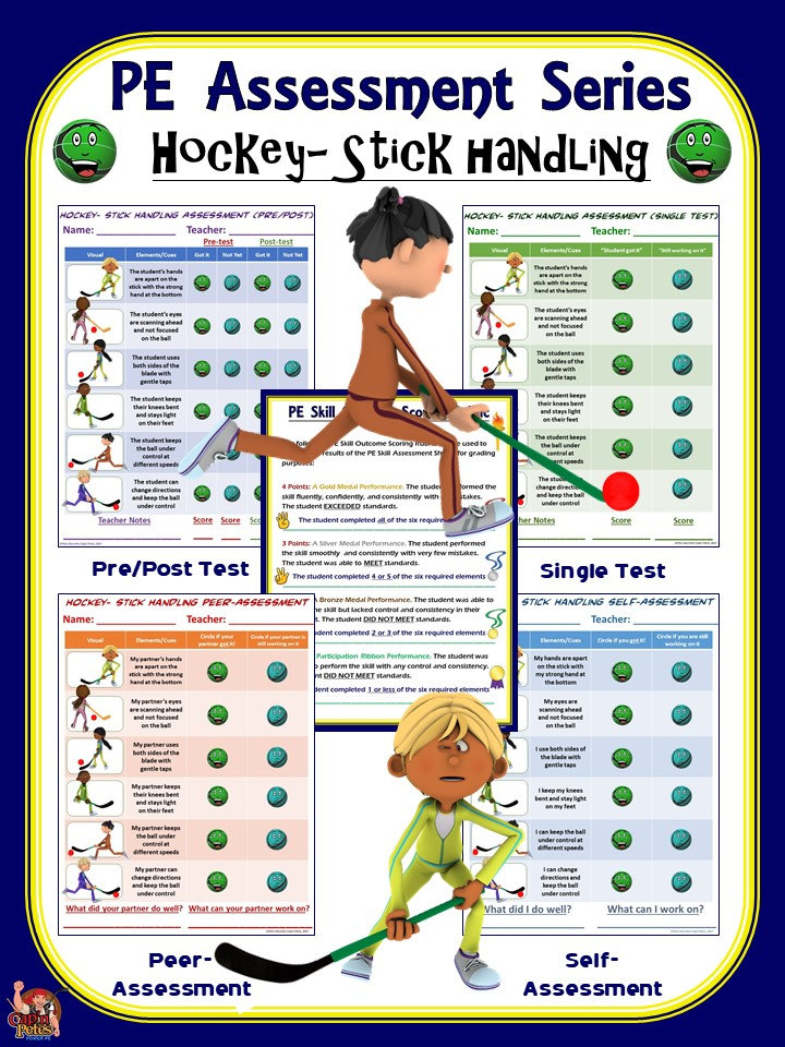 PE Assessment Series: Bundle 2- Dribbling, Striking, Stick Handling ...