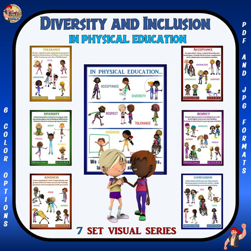 PE Poster Bundle: Diversity and Inclusion in Physical Education- 7 ...