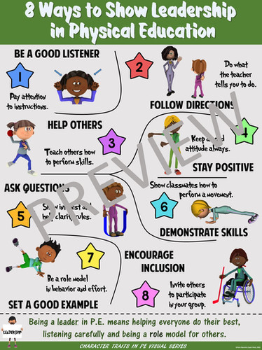 PE Poster: 8 Ways to Show Leadership in Physical Education ...