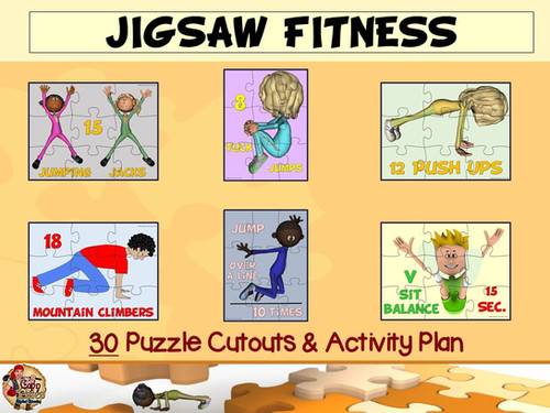 JIGSAW FITNESS - 30 Puzzle Cutouts & Activity Plan | capnpetespowerpe