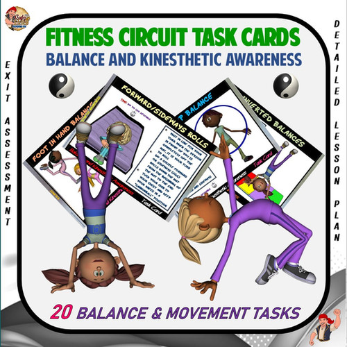 Fitness Circuit Task Cards: Balance and Kinesthetic Awareness ...