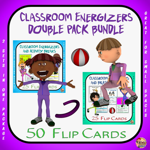 Classroom Energizers: Double Pack Bundle- 50 Flip Cards | capnpetespowerpe
