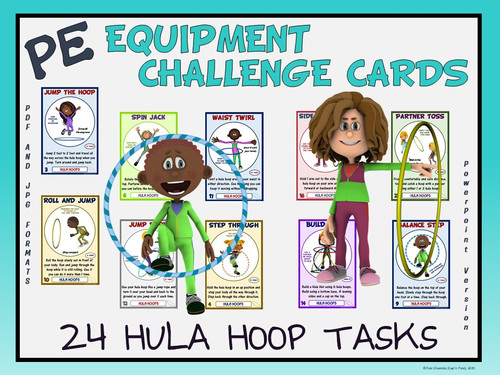 PE Equipment Challenge Cards - 24 Hula Hoop Tasks (includes PowerP ...