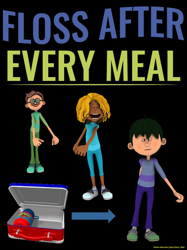 Floss Dance Fun Poster: FLOSS AFTER EVERY MEAL | capnpetespowerpe
