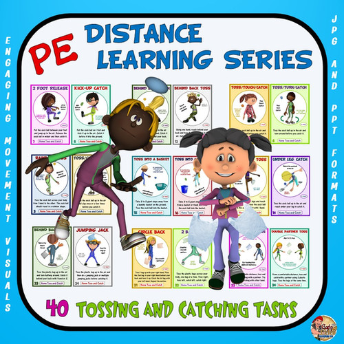 PE Distance Learning Series: 40 Tossing and Catching Tasks for Students ...