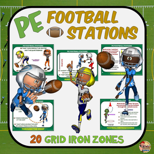 PE Football Stations- 20 Gridiron Zones | capnpetespowerpe