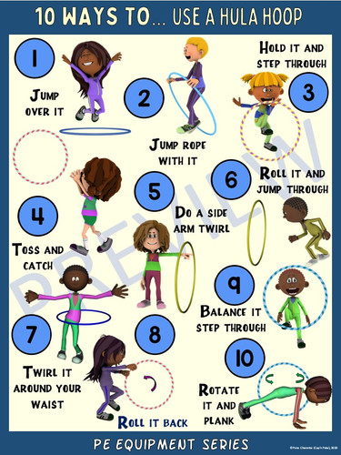 10 Ways to use a Hula Hoop: PE Equipment Visual Series | capnpetespowerpe