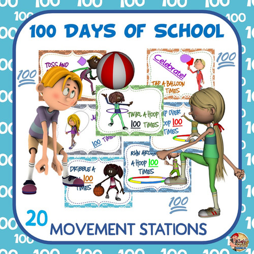 100 Days of School: 20 Movement Stations | capnpetespowerpe