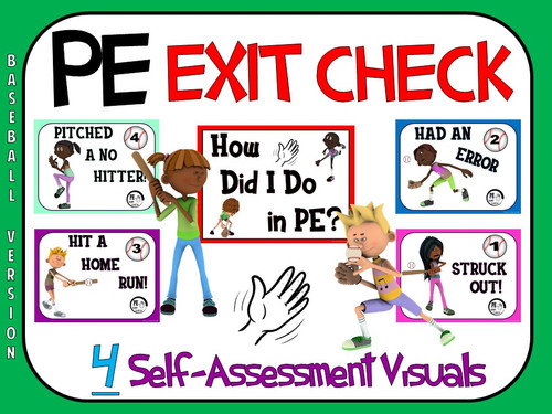 PE Exit Check- 4 Self-Assessment Visuals- Baseball Version ...