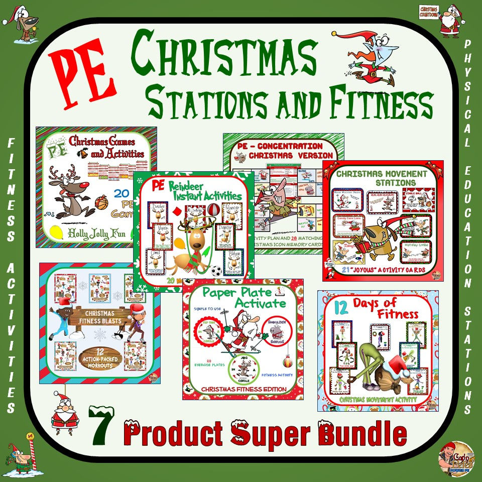 PE Christmas Stations and Fitness- 7 Product Super Bundle ...
