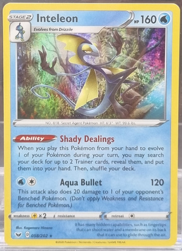 Inteleon - Holo - 058/202 | ManChildCollectables