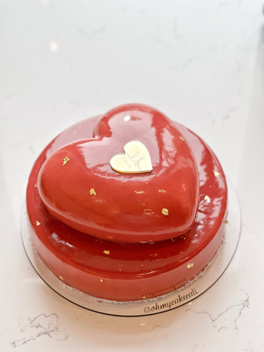 Two Tier Heart Red Velvet | Ohmycakecali