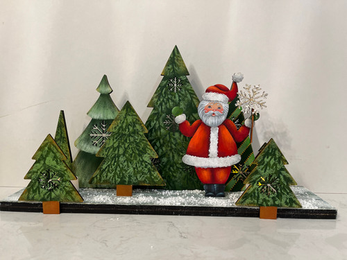 Snowflake Santa With Trees 315 | kwheeler