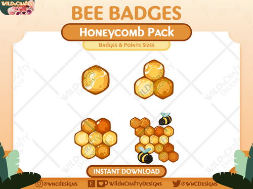 Bee Badges ~ Points | Honeycomb Pack | WildnCrafty Designs