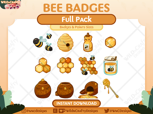 Bee Badges ~ Points | Full Pack | WildnCrafty Designs