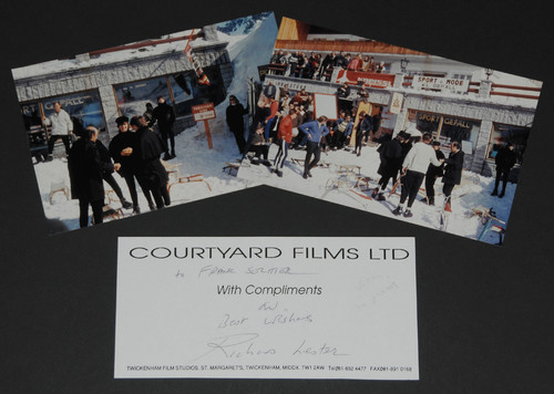 Richard Lester signed Compliments page plus two photos ...