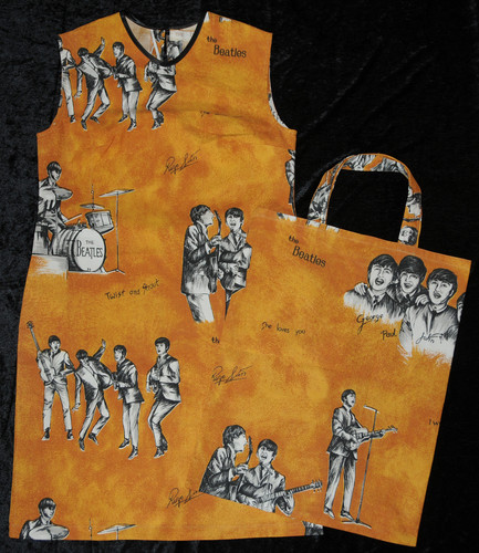'Dress', Beatles dress with bag out of curtain fabric, Netherlands 1964 ...