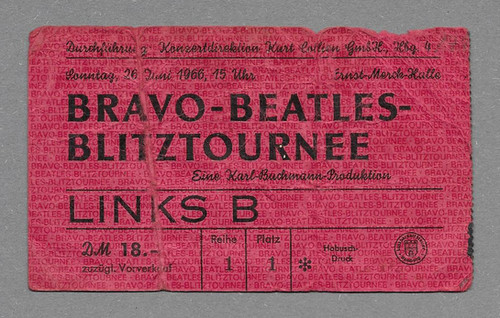 The Beatles 1966 very rare Concert Ticket, Hamburg / Germany ...