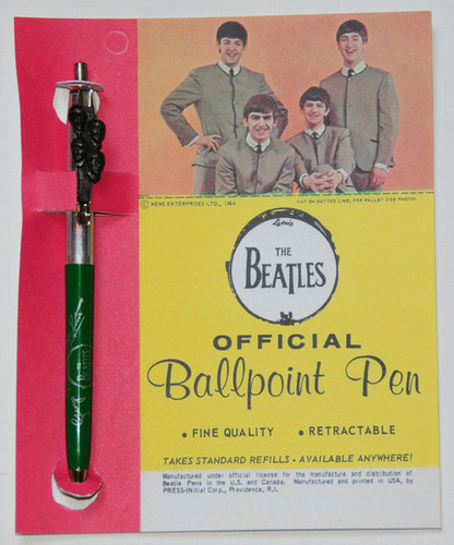 'Ballpoint pen' with Beatle heads on clip. | BavarianBeatlesStore