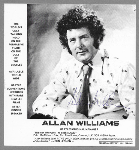 Allan Williams, first Beatles Manager signed b/w photo card ...