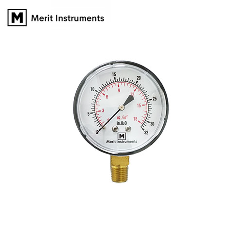 PLS Series Brass Internal Low Pressure Gauge | Merit Instruments