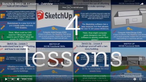 Computer Aided Design - SketchUp Basics - ICT IGCSE (4 lessons ...